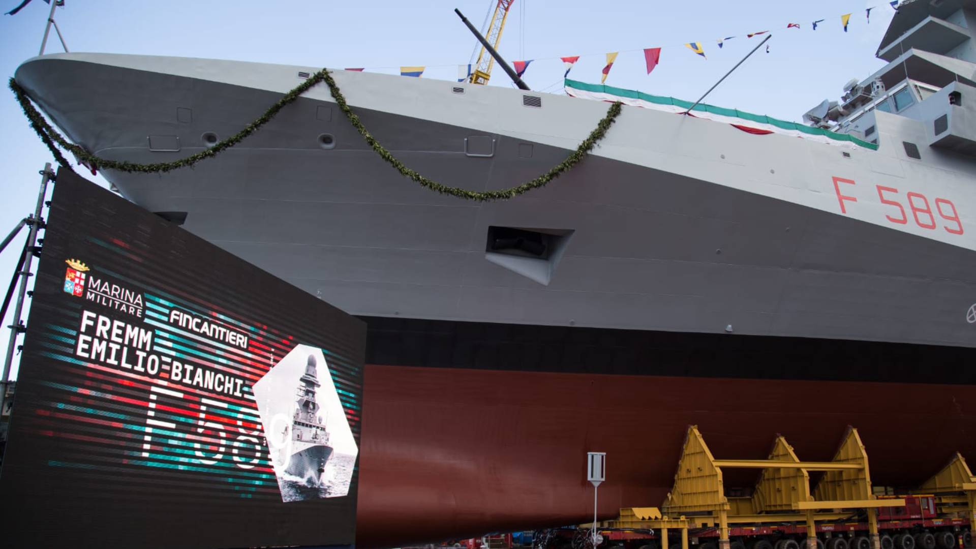 Varo per la nuova Fregata missilistica “Emilio Bianchi” (F589), decima unità del programma FREMM ...