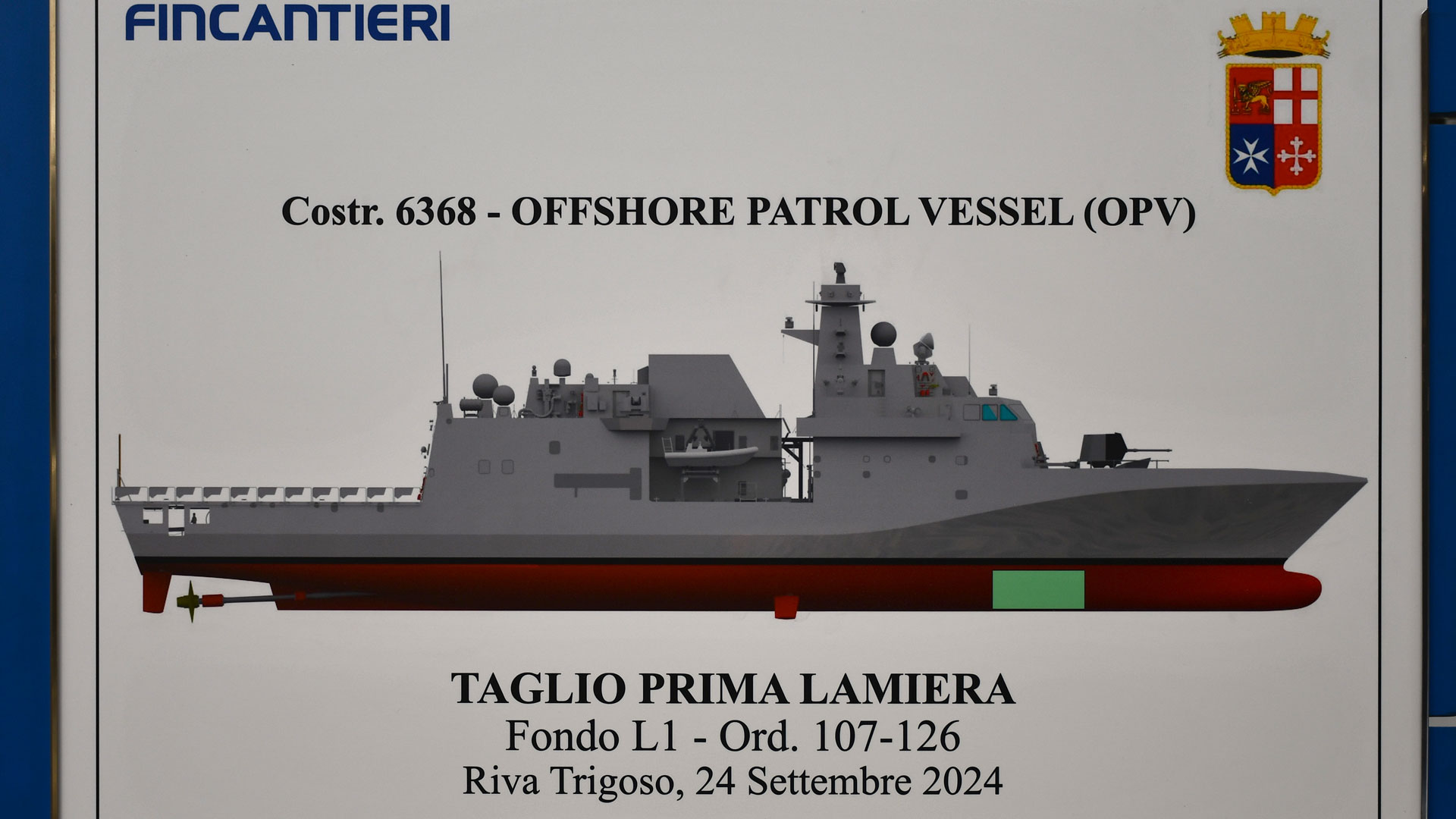 Al via la costruzione del nuovo pattugliatore Offshore Patrol Vessel/PPX - Marina Militare