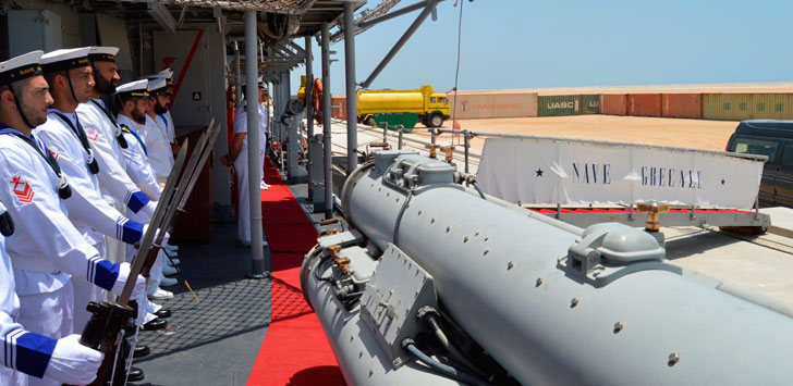 Ship Grecale is the first Unit of the Italian Navy to moor in the Duqm ...