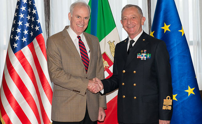 Palazzo Marina, the Chief of the Italian Navy meets the U.S. Navy ...