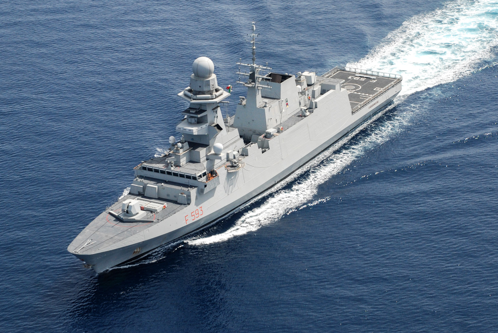 FREMM Frigate, Carabiniere (F593) of the Italian Navy. [1600x1071] : r ...